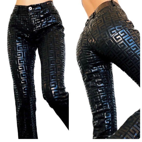 Guess | Pants & Jumpsuits | Vintage Guess Glamour Monogram Black Pants ...